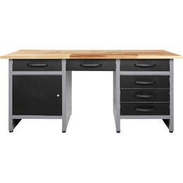 ONDIS24 Werkbank &raquo;Harry&laquo; Set, ca. 160 cm, h&ouml;henverstellbar schwarz Metall Einheitsgr&ouml;&szlig;e
