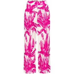 Lascana Damen Palazzohose "mit weitem, lockerem Bein"creme, pink bedruckt, Gr. 44, bedruckt, Web, Obermaterial: 100% Viskose, Hosen, in sommerlichem