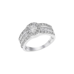 Amor Damen Fingerring, 58, Silber 925 (Sterlingsilber), 2mm, silber, Silber 925 (Sterlingsilber), Fingerringe, mit Zirkonia (synth.)