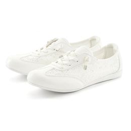 Lascana Damen Lascana Sneaker &raquo;Freizeitschuh, Halbschuh, Slip-On-Sneaker,&laquo; mit modischen Spitzendetails & herausnehmbarer Innensohle VEGAN wei&szlig; 42