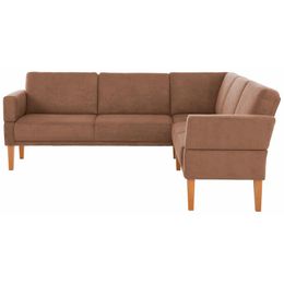 OTTO home Eckbank &raquo;Fehmarn&laquo; wahlweise langer Schenkel links oder rechts braun Microfaser in Antik Leder Optik aus 100% Polyester B/H/T: 255cm x 98cm x