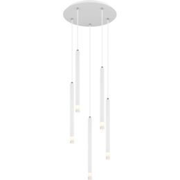 Globo LIGHTING H&auml;ngeleuchte &raquo;RYAN&laquo; G9 1 Stk. Wei&szlig;e H&auml;ngeleuchte mit Acryl satiniert, klar, h&ouml;henverstellbar wei&szlig; 5, &Oslash; 34cm H: 120cm, 1 Stk.