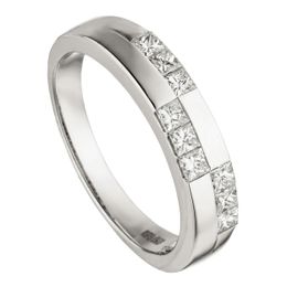 Jobo Damen Diamantring "Ring Wei&szlig;goldring Carree", 58, SI = kleine Einschl&uuml;sse, Diamanten Wei&szlig;gold 585, silber, Diamanten, Wei&szlig;gold 585, Fingerringe,