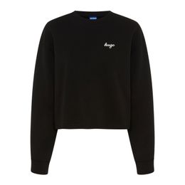 Hugo Damen Sweatshirt "Damaswee", schwarz, Gr. XL, unifarben, Sweatware, Obermaterial: 100% Baumwolle, Sweatshirts, mit Logoschriftzug, Rundhals
