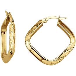 Firetti Damen Paar Creolen &raquo;Schmuck Geschenk Gold 375 Ohrschmuck Ohrringe Struktur&laquo; gold Gelbgold 375