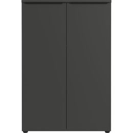 Germania Aktenschrank &raquo;Mailand&laquo; optional mit Schublade, T&uuml;rd&auml;mpfer, Breite 80 cm, Made in Germany grau Holzwerkstoff Graphit, B/H/T: 80cm x 120cm x 