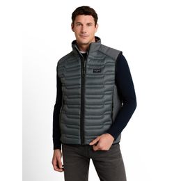 Tom Tailor Herren Steppweste, grau, Gr. XL, unifarben mit Farbeinsatz, Steppware, Obermaterial: 100% Polyester. Futter: 100% Polyester, Westen, mit