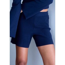 Damen Shorts, Copenhagen Studios, Gr. 40, blau, Rippstrick, Obermaterial: 50% Viskose, 28% Polyester, 22% Nylon, unifarben, Hosen, aus hochwertigem