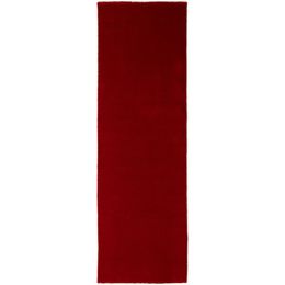 CarpetFine Wollteppich &raquo;Gabbeh Lola Uni&laquo; rechteckig 14 mm H&ouml;he mit nat&uuml;rlichem Pflanzenmaterial von Hand gewebt, auch in Rund rot Wolle B : 80cm 1 Stk