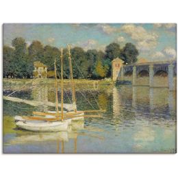 Artland Leinwandbild &raquo;Die Br&uuml;cke von Argenteuil. 1874&laquo; Boote & Schiffe 1 Stk. tlg. auf Holzrahmen gespannt blau Leinwand B/H/T: 80cm x 60cm, Leinwandbild 