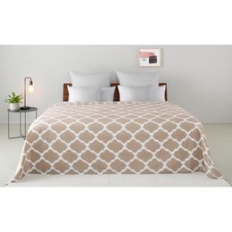 OTTO home Tagesdecke &raquo;Alba&laquo; leichter &Uuml;berwurf ohne F&uuml;llung, auch als Tischdecke verwendbar beige Baumwolle B/L: 240cm x 250cm