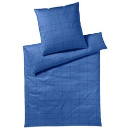 Elegante Bettw&auml;sche &raquo;Cross&laquo; 2 Stk. angenehmes Hautgef&uuml;hl blau Mako-Satin, Obermaterial: 100% Baumwolle B/L: 135cm x 200cm, 1 Stk., 1 Stk., Mako-Satin, B/L: 