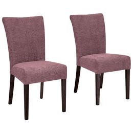 Home Affaire Esszimmerstuhl &raquo;Queen&laquo; (Set) 2 Stk.Beine aus massiver Buche, wengefarben lackiert, Polsterstuhl rot Massivholz B/H/T: 46cm x 93cm x 64cm,
