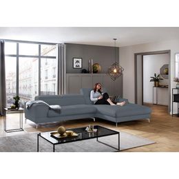 W.Schillig Ecksofa &raquo;piedroo, Designsofa mit tollem Sitzkomfort, bequem und elegant, L-Form&laquo; Kopfteilverstellung, wahlweise mit Sitztiefenverstellung, 