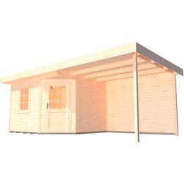Weka Gartenhaus &raquo;Designhaus 213B Gr.1&laquo; beige Massivholz Fu&szlig;boden im Gartenhaus, R&uuml;ckwand, ohne Dacheindeckung