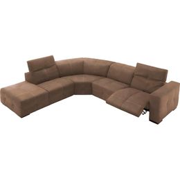 Egoitaliano Ecksofa &raquo;Sauvanne, Designsofa der Extraklasse, elegant und bequem, L-Form&laquo; wahlweise mit elektrischer Relaxfunktion, Kopfteilverstellung wei&szlig; Leder &raquo;