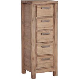 GUTMANN FACTORY Kommode &raquo;Tunis&laquo; Breite 46 cm beige B/H/T: 46cm x 120cm x 45cm, 5 Stk., Akazie