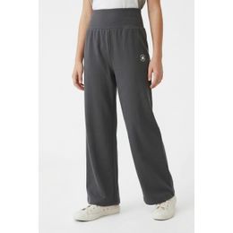 Converse M&auml;dchen Palazzohose "CNVG FOLDDOWN RIBBED PANT", grau, Gr. 140, Obermaterial: 57% Baumwolle, 38% Polyester, 5% Elasthan, Hosen, f&uuml;r Kinder