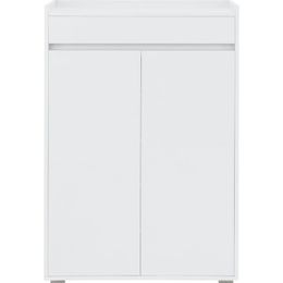 OTTO home Schuhschrank &raquo;Kosmo&laquo; Breite 80 cm wei&szlig; Holzwerkstoff wei&szlig;, B/H/T: 80cm x 117,5cm x 35cm, Schubladen: 1 Stk. T&uuml;ren: 2 Stk.