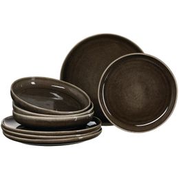 Ritzenhoff & Breker Tafelservice &raquo;Eda&laquo; Teller Set, aus Steingut f&uuml;r 4 Personen braun Steingut 8 Stk.