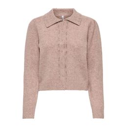 Only Strickjacke 'ONLMELODY' Damen Gr&ouml;&szlig;e M greige / silber