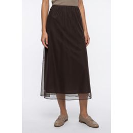 Vila Damen Maxirock "VIFALIA HW ANKLE SKIRT - NOOS", braun, Gr. 44, unifarben, Obermaterial: 100% Polyester, R&ouml;cke, aus Polyester, hohe Leibh&ouml;he,