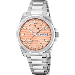 Festina Unisex Quarzuhr &raquo;Quarzuhr&laquo; Armbanduhr, Damenuhr, Herrenuhr, Swiss Made, Edelstahlarmband, analog rosa Einheitsgr&ouml;&szlig;e