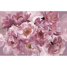 papermoon Fototapete &raquo;BLUMEN ABSTRAKT-MUSTER DESIGN ROSEN BLUMEN DECOR RETRO&laquo; bunt Vlies B/L: 3m x 2,23m, Bahnen: 6 Stk.