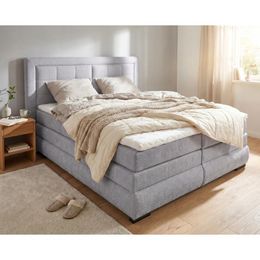 OTTO home Boxspringbett &raquo;MIVVA&laquo; in H3, H4 oder Hmix H3/H4, wahlweise mit oder ohne LED-Leuchten Holz teilmassiv, Holzwerkstoff, Spanplatte Struktur 
