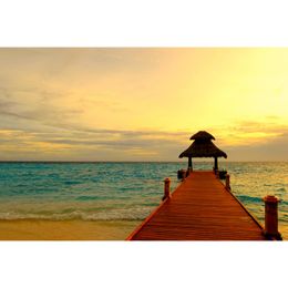 papermoon Fototapete &raquo;Jetty in Sunset&laquo; glatt bunt Vlies B/L: 5m x 2,8m, Bahnen: 10 Stk.