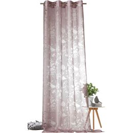 Weckbrodt-Gardinen Vorhang &raquo;Shorty&laquo; &Ouml;sen 1 Stk. tlg. Ausbrenner, Allover,transparent,Motiv V&ouml;gel und Zweige, Gardine, Store lila Ausbrenner, Polyester, Viskose 245cm, 