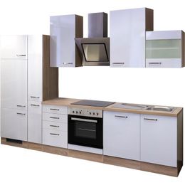 Flex-Well K&uuml;chenzeile &raquo;Florenz&laquo; wahlweise mit E-Ger&auml;ten, Gesamtbreite 310 cm wei&szlig; B/H/T: 310cm x 234cm x 60cm,mit E-Ger&auml;ten