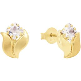 Amor Damen Paar Ohrstecker &raquo;2013633&laquo; mit Zirkonia (synth.) gold Gelbgold 375