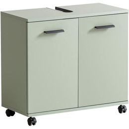 Welltime Waschbeckenunterschrank &raquo;Palermo, Breite 59 cm&laquo; Metallbeschl&auml;ge, Siphonausschnitt gr&uuml;n FSC -zertifizierter Holzwerkstoff pistazie, B/H/T: 