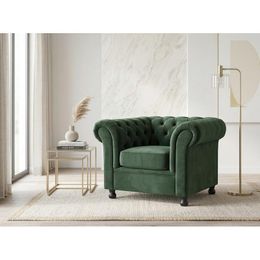 Home Affaire Sessel &raquo;BRONNOY Chesterfield Sessel mit aufwendiger Knopfheftung, Breite 108cm&laquo; Polstersessel mit geschwungenen Armlehnen, Chesterfield-