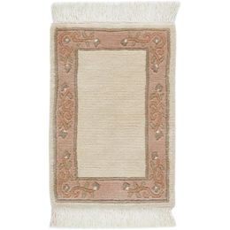 LUXOR living Wollteppich &raquo;Giza, handgekn&uuml;pft&laquo; rechteckig 12 mm H&ouml;he reine Wolle, mit Bord&uuml;re & Fransen, Orient-Teppich, Wohnzimmer beige Obermaterial: