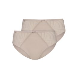 SuSa Damen Slip "2er Pack Slip Nizza", Gr. 40, beige, Obermaterial: 70% Baumwolle CO. 21% Polyamid PA. 9% Elasthan EL., Unterhosen