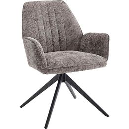 Home Affaire Drehstuhl &raquo;Campanet&laquo; () 2 Stk.moderner Drehstuhl mit gepolsterten Armlehnen und Stoffbezug grau B/H/T: 64cm x 89cm, 2 Stk., Boucl&eacute;, 