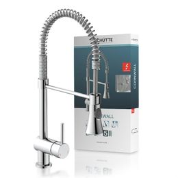 Sch&uuml;tte Sp&uuml;ltischarmatur &raquo;CORNWALL&laquo; Niederdruck Armatur K&uuml;che, Wasserhahn ausziehbar, Mischbatterie, Chrom grau B/H/T: 5,2cm x 52cm x 22cm Sp&uuml;ltischarmatur
