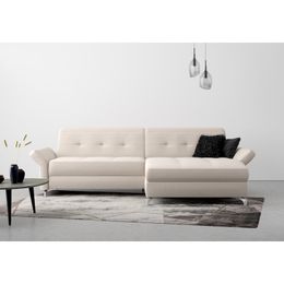 Home Affaire Ecksofa &raquo;Maredo L-Form&laquo; Federkern, wahlweise auch mit Kopfteil- und Armlehnverstellung grau 100% Polyester B/H/T: 284cm x 89cm x 179cm, 