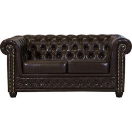 Home Affaire Chesterfield-Sofa &raquo;Rysum&laquo; Chesterfield-Optik, in 2 Bezugsqualit&auml;ten braun Luxus-Microfaser Lederoptik (100% Polyester) B/H/T: 148cm x 