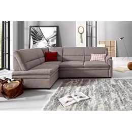 Sit & More sit&more Ecksofa &raquo;Pisa L-Form&laquo; mit Federkern, wahlweise mit Schlaffunktion grau NaturLEDER (echtes Rindsleder), Korpus in Kunstleder SOFTLUX ;Luxus-