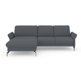 Sit & More sit&more Ecksofa &raquo;Fashion L-Form&laquo; wahlweise mit Kopfteilverstellung, Vorziehsitz, motorisch, Nickelf&uuml;&szlig;e blau B/H/T: 253cm x 84cm x 165cm, Chenille, 