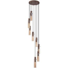 Searchlight H&auml;ngeleuchte &raquo;H&auml;ngeleuchte Sweden, 8-flammig&laquo; E27 1 Stk. Ideal f&uuml;r l&auml;ngliche Filament-Leuchtmittel braun 8, &Oslash; 42cm H: 32cm, 1 Stk.