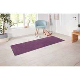 L&auml;ufer &raquo;Liberty&laquo; rechteckig 7 mm H&ouml;he Uni-Meliert, robust, kr&auml;ftige Farben, rundherum farbige Kettelung lila Polypropylen B : 80cm 1 Stk., 7mm, L: 