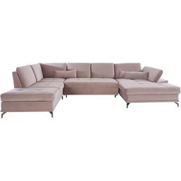 OTTO home Wohnlandschaft &raquo;Costello U-Form, B: 363 cm mit Sitztiefen- & Armteilverstellung&laquo; optional Schlaffunktion & Bettkasten beige 100% Polyester;