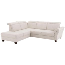 OTTO home Ecksofa &raquo;Solvei L-Form&laquo; wahlweise auch mit Kopfteilverstellung und Schlaffunktion, Federkern beige Luxus-Microfaser Lederoptik (100% 