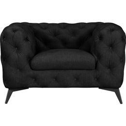 Home Affaire Chesterfield-Sessel &raquo;Glynis Sessel&laquo; aufw&auml;ndige Knopfheftung, moderne Chesterfield Optik, Fu&szlig;farbe w&auml;hlbar grau Struktur (100% Polyester);