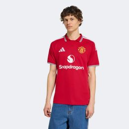 Herren Fu&szlig;balltrikot "MUFC H JSY", rot, Gr. S, adidas Performance, Obermaterial: 100% Polyester, Trikots, mit schmaler Passform, mit gestreiftem