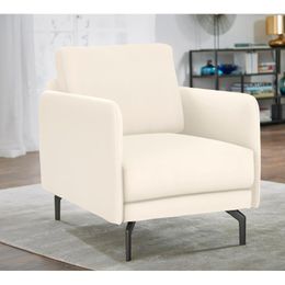 Creation BY ROLF BENZ Sessel &raquo;CR.450, Designsessel, Loungesessel&laquo; Armlehne sehr schmal, Breite 70 cm, Alugussfu&szlig; Umbragrau wei&szlig; NaturLEDER OSKAR (